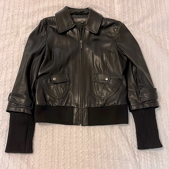Kenneth Cole Reaction | Jackets & Coats | Kenneth Cole Black Leather ...